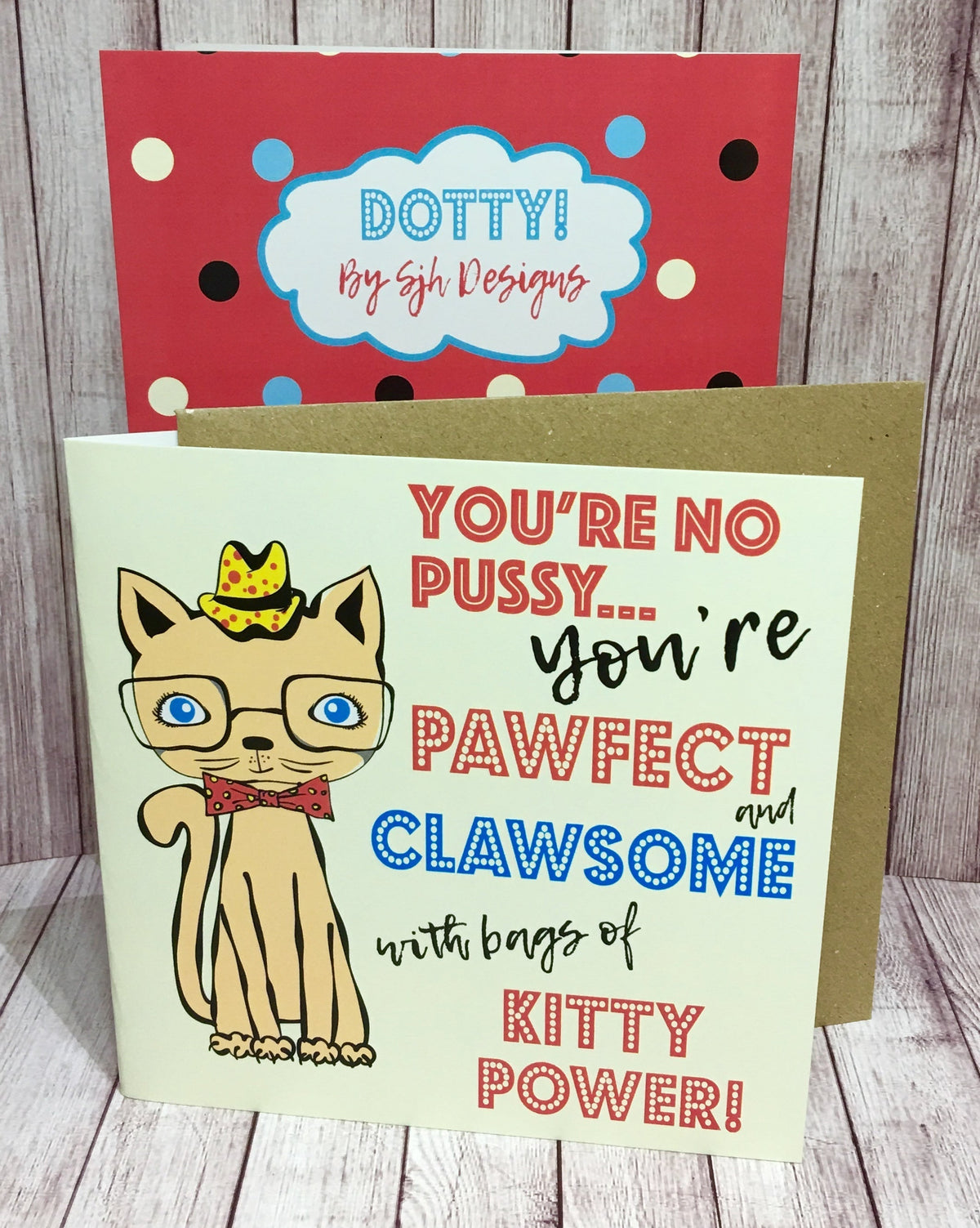 Dotty Card Range - Kitty Power Greetings Card — Restore The Planet ...